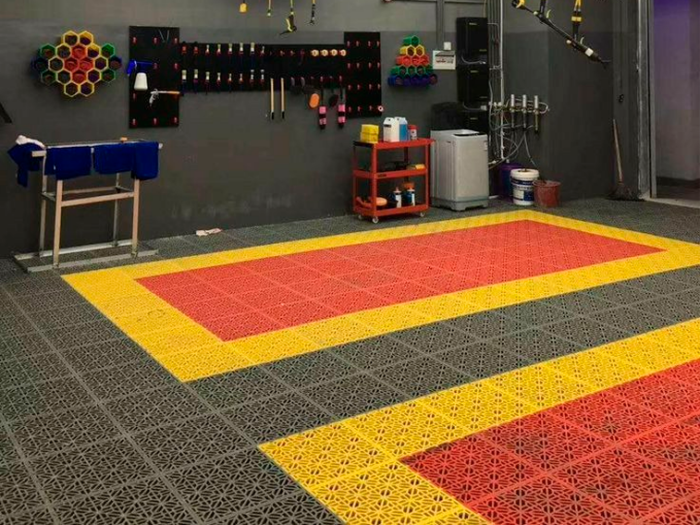 Piso Automotivo Modular Garagem Vermelho (01 M2)