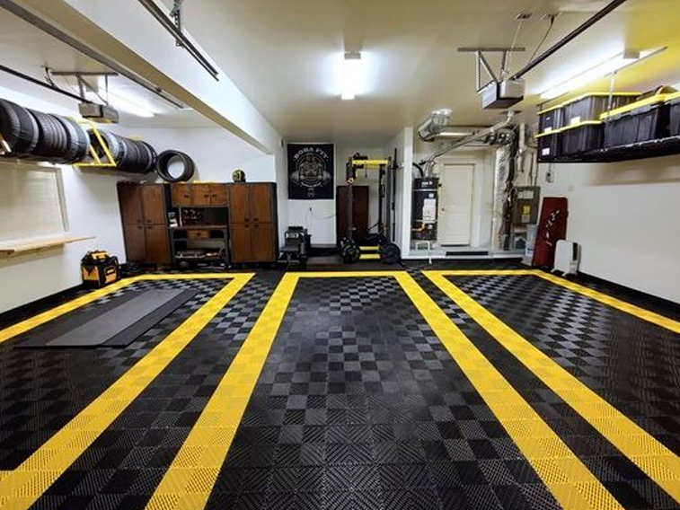 Piso Modular Automotivo Garagem Preto (01 M2)