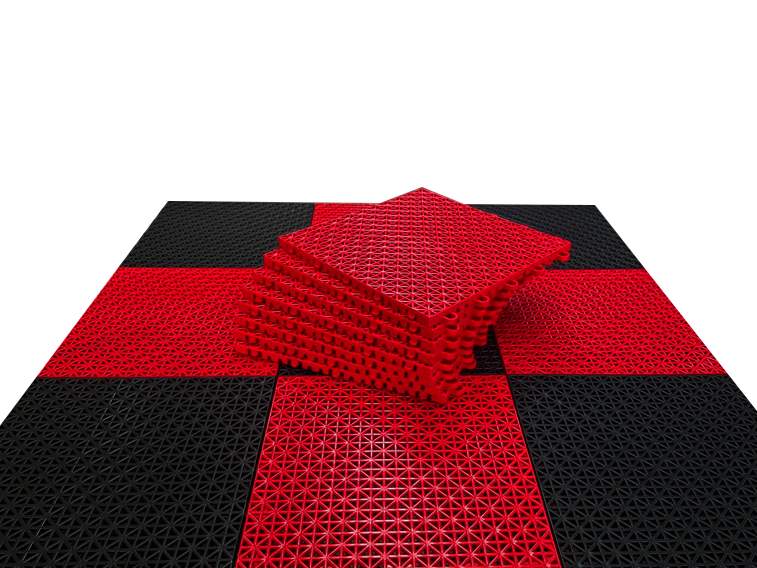 Piso Automotivo Modular Garagem Vermelho (01 M2)