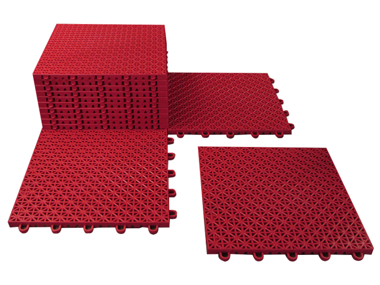 Piso Automotivo Modular Garagem Vermelho (01 M2)
